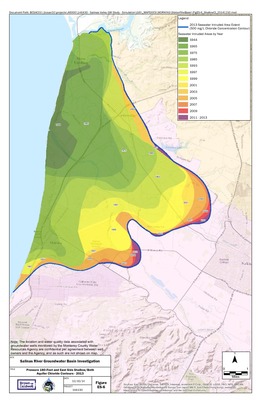 "2014 – Historic Seawater Intrusion Map, Pressure 180-Foot Aquifer for
